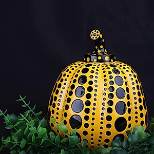 LGYKUMEG Yayoi Kusama Pumpkin Sculpture Statue Ornament Botanical Garden Decoration Artists Modern Sculpture Dot Art Home Decor Accessories Office Wedding,Green