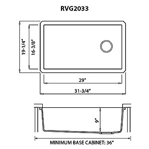 Ruvati 32 x 19 inch Undermount Granite Composite Single Bowl Kitchen Sink - Arctic White - RVG2033WH