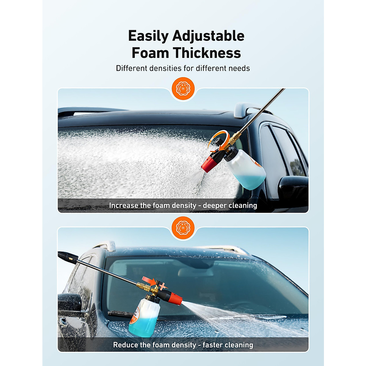 AstroAI Wide Neck Foam Cannon Aluminum, 1.0mm Orifice, Red