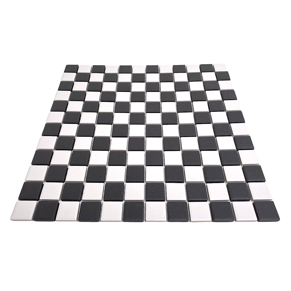 TDPW-UGBW1X1-400 Black Greyish Charcoal & White Checkered Unglazed Porcelain 7/8 Inch Square Mosaic Tile for Bathroom Floors, Walls, Kitchen Backsplash and Pool (Not Peel and Stick) - Box of 5 Sheets
