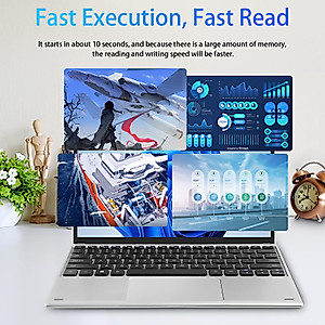 BINTEC 2-in-1 Laptop,14" IPS 2.5K(2160x1440) Touchscreen,Intel 12th Generation Alder Lake N95(up to 3.4GHz),12GB DDR5,Long Battery Life,Windows 11,Bluetooth 4.2,2.4G/5Gwifi (Silver/12G+512GB SSD)
