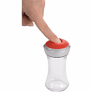 Trudeau Set of 2 Salt and Pepper Pop Table Shakers, Small, Red