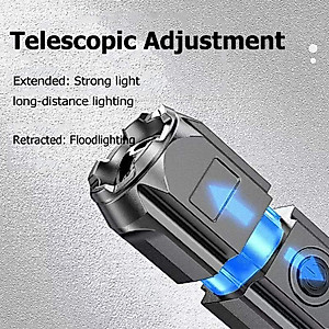 Peachloft Flashlight, Peachloft Powerful LED Flashlight, Peachloft Flash Light, Rechargeable Zoomable Waterproof Torch, for Hiking, Camping (1PC Black)