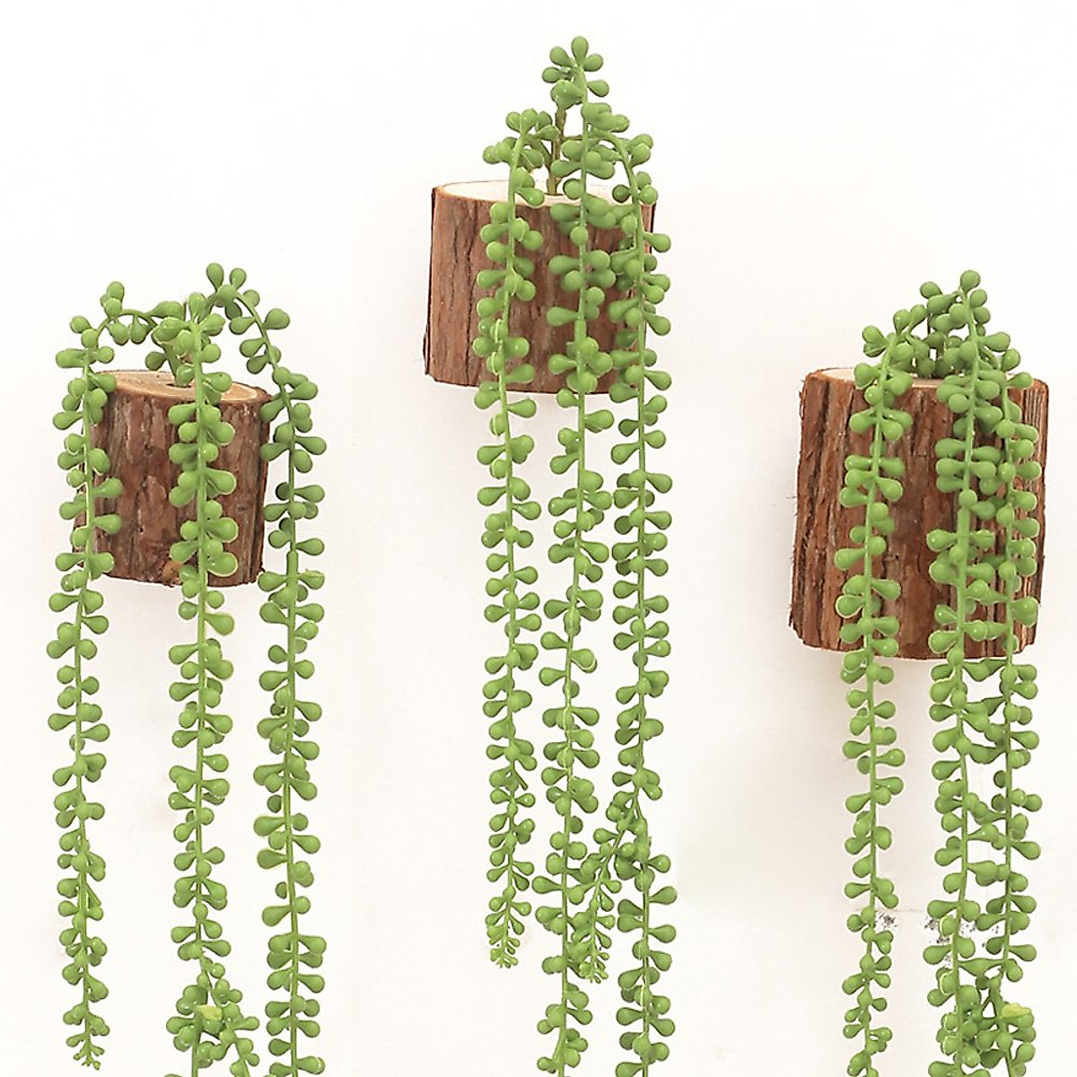 Sunrisee 2 Pcs Artificial Hanging Succulents Plants Faux String of Pearls Plant Wall Hanging Succulent Vines for Home Garden Wall Decoration, 2.3FT