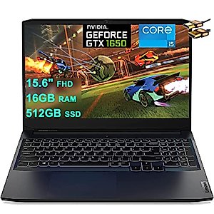 Lenovo IdeaPad Gaming 3i 15 Laptop 15.6" FHD IPS 11th Generation Intel Quad-Core i5-11300H 16GB RAM 512GB SSD GeForce GTX 1650 4GB Graphic Backlit USB-C Nahimic Win11 Black + HDMI Cable