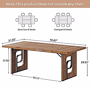Condemo 71 inch Large Executive Office Desk, Simple Computer Desk Workstation, Modern Industrial Study Writing Table, Business Furniture for Home Office, Rustic Brown