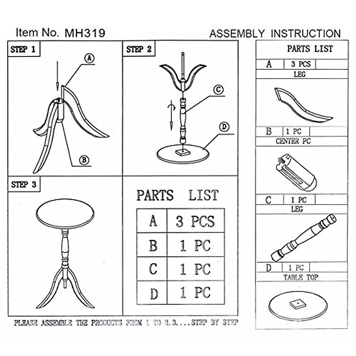 Frenchi Furniture Table, Mahogany, 17.93 in x 18.72 in x 3.35 in