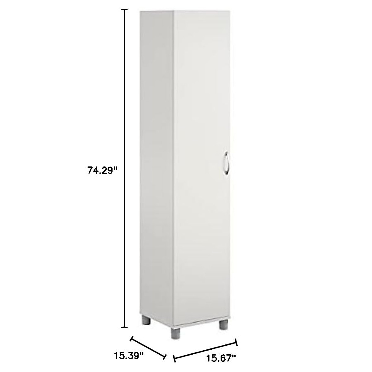 Pemberly Row Transitional 16" Utility Storage Cabinet in White