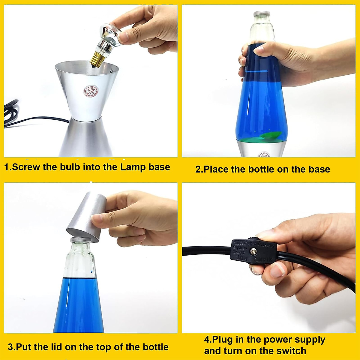 Lava Lamp Bulb 4 Pack 30W E17 R39 Reflector Type Bulb, Replacement Bulbs for Lava Lamps and Glitter Lamps.