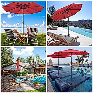 Yescom 9Ft UV50+ Aluminum Outdoor Table Patio Umbrella with Crank Tilt 3000PA Sunshade Deck Yard Garden Pool Balcony