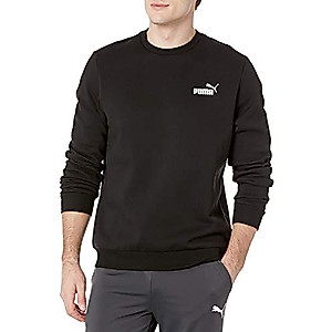 PUMA mens Essentials Fleece Crewneck Sweatshirt, Black, Large US