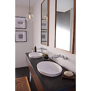 Moen TS43003BL Arris Two-Handle Wall Mount Bathroom Faucet Trim, Valve Required, Matte Black