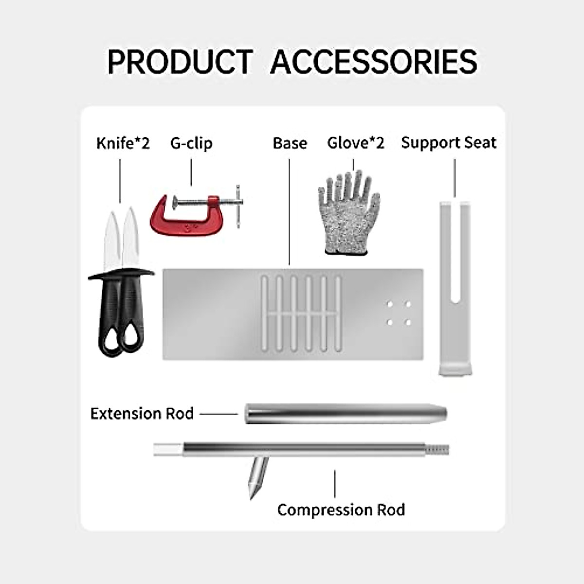 Dsyisvia Oyster Shucker Tool Set，Oyster Clam Opener，Oyster Shucking Machine, Oyster Opener with Oyster Knife for Hotel Buffets and Homes and Gift