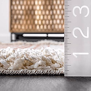 nuLOOM Zuri Shaggy Banded Tribal Area Rug, 8' x 10', Rust