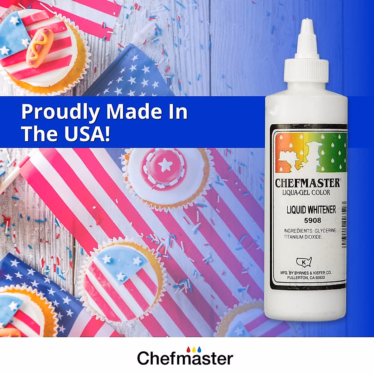 Chefmaster Liquid Whitener Food Color, 16-Ounce, White