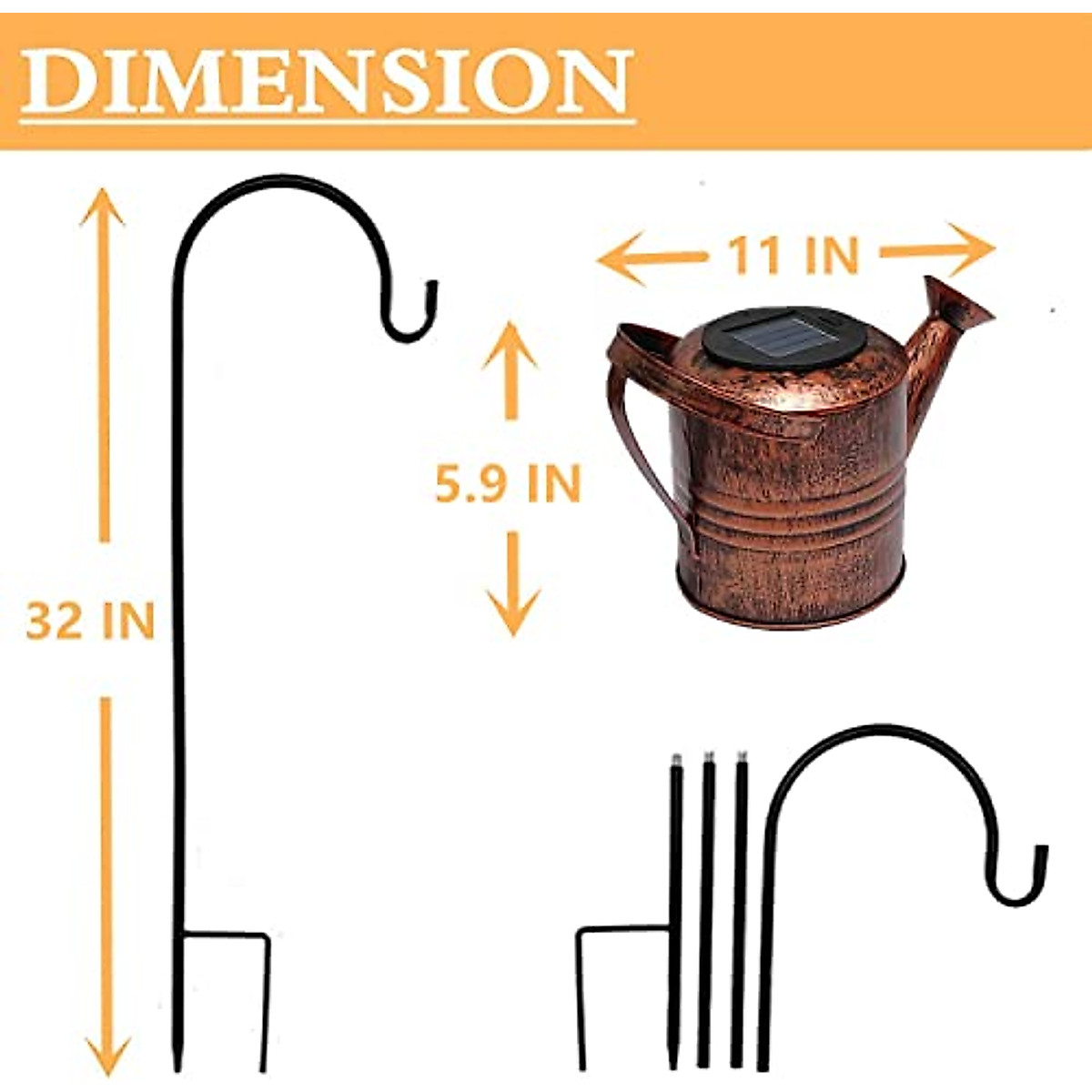 HDOOMN Solar Fairy Watering Can Lights - LED Garden Shower Art Light Decoration Waterproof Strip Lights for Outdoors Lamp Outdoor Star String Lights for Home Pathway Patio Yard Festoon Flash