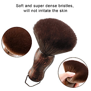 CGBARBER Barber Neck Duster Brush Wood Handle with Hook for Hair Cutting… (Neck brush+Black brush)For All Hair Type.