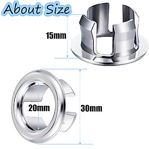 4 Pack Kitchen Bathroom Sink Overflow Ring Cover Bath Sink Hole Round Overflow Drain Cap Cover Insert in Hole Spares