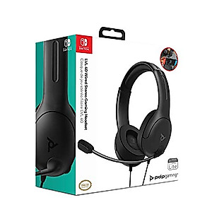 PDP Gaming LVL40 Stereo Headset with Mic for Nintendo Switch - PC, iPad, Mac, Laptop Compatible - Noise Cancelling Microphone, Lightweight, Soft Comfort On Ear Headphones, 3.5mm jack - Black