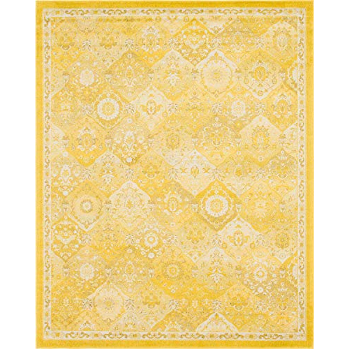 Unique Loom Penrose Collection Area Rug - Blake (8' x 10' Rectangle, Yellow/ Beige)