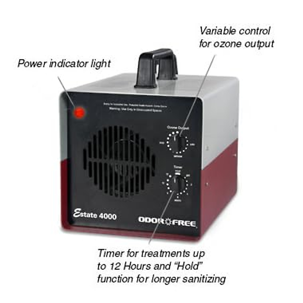 OdorFree Estate 4000 Ozone Generator for Eliminating Odors from Large Homes & Offices, Townhouses and Commercial Spaces at their Source - Easily Treats Up To 4000 Sq Ft