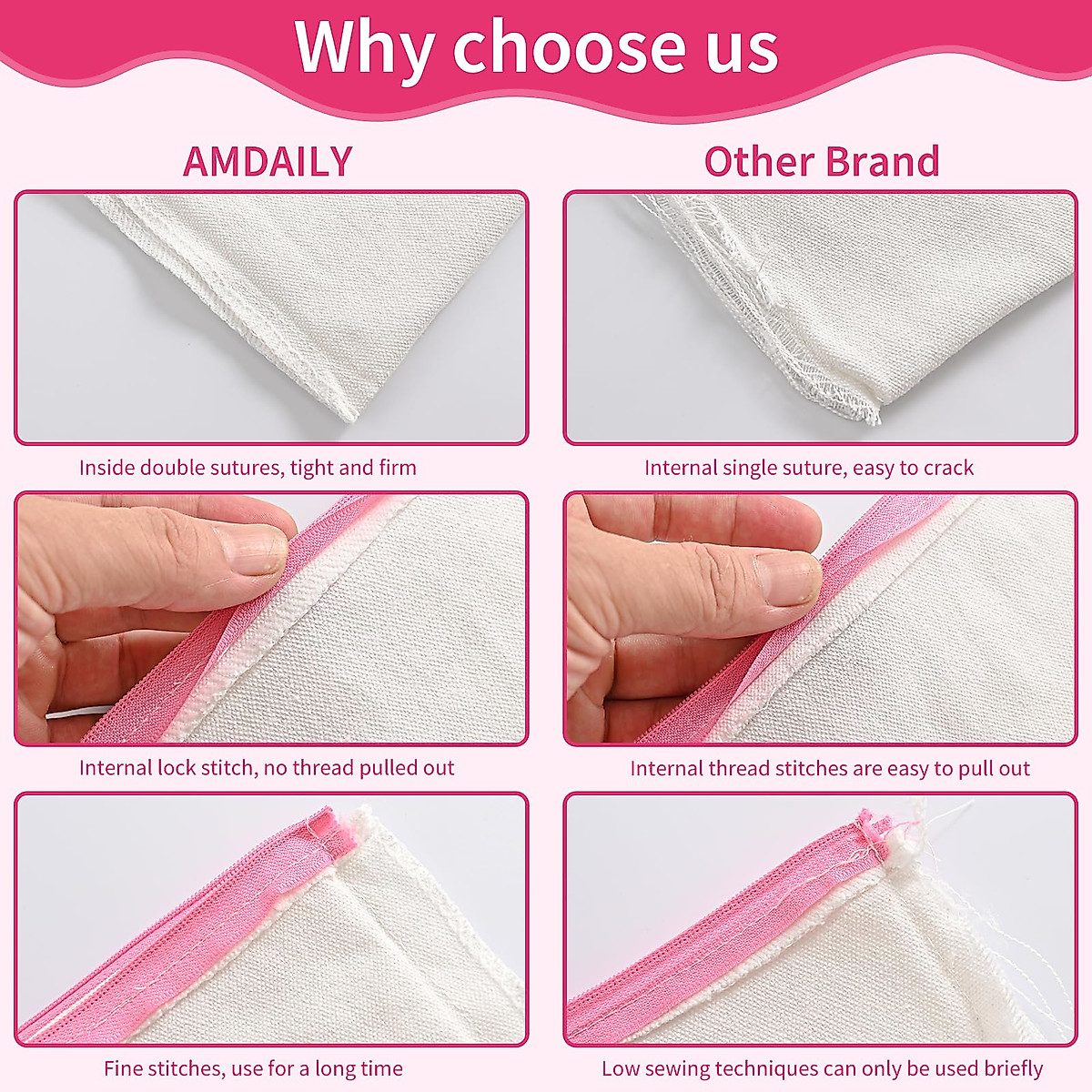 50Pcs Canvas Makeup Bags Bulk, 7.87 x 5.7 Inch Cotton Sublimation Blank DIY Heat Transfer Cosmetic Makeup Bag w/Colorful Zipper for Bridesmaid Makeup Bag Travel Toiletry Pouch Storage, Christmas Craft