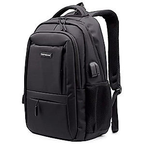 TOPXUAN Travel Laptop Backpack With Usb Charging Port & Earphone 15.6 inch Gift For Men Women College Students Teacher Tours & Business Computer Bag black