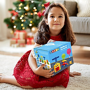 BAKAM Power Balloon Car Toy for Kids, Balloon Launcher Car Toy Set for Kids Science Toy, Inflatable STEM Balloon Pump Cars Racer Kit for Boys Girls (Frog)