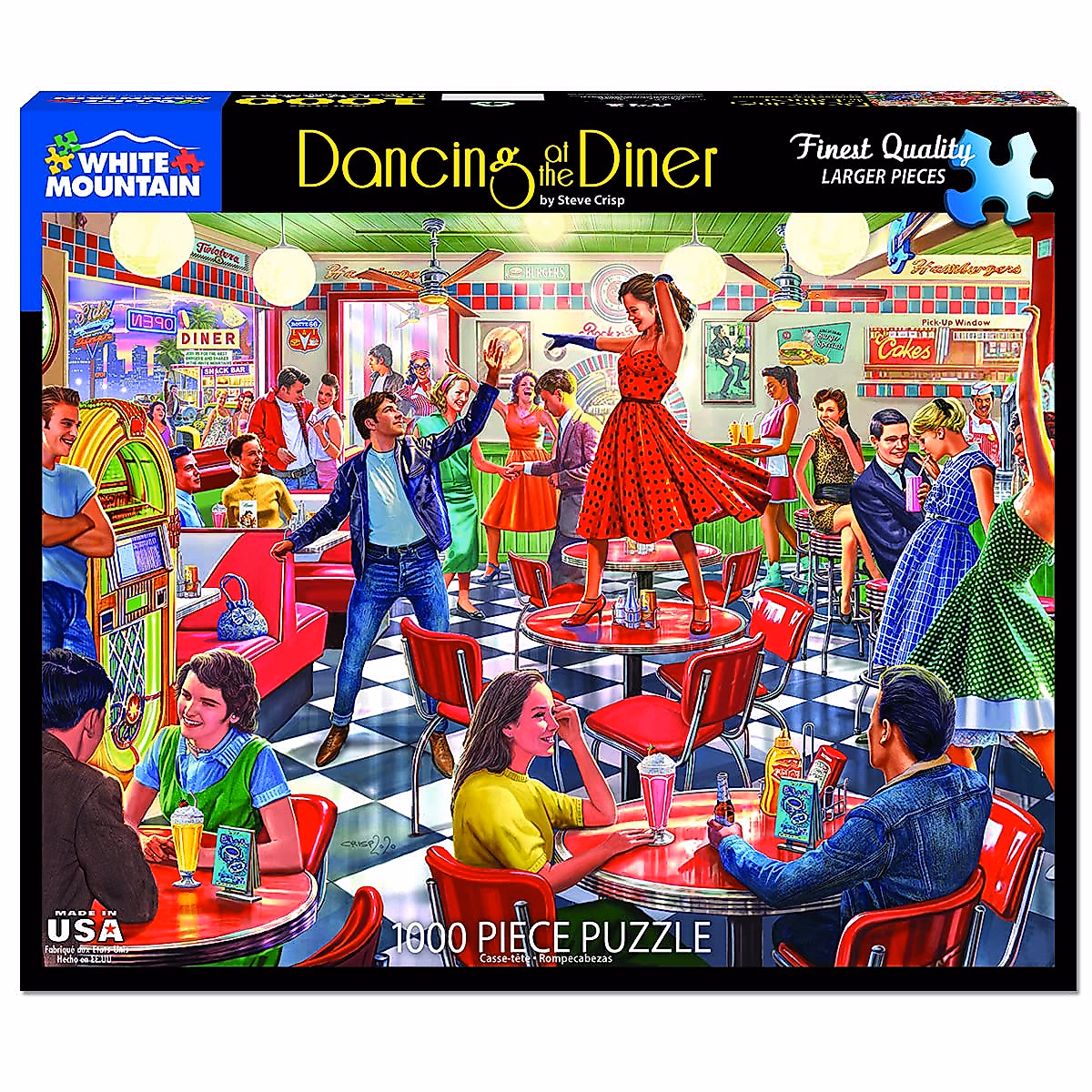 White Mountain Puzzles Dancing at The Diner - 1000 Piece Jigsaw Puzzle