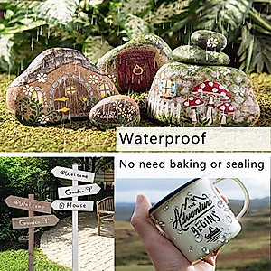 Lesun White Paint Pens Paint Markers, 12 Pack Waterproof Oil-Based Paint Pen Set Quick Dry and Permanent, Markers for Rock Painting, Stone, Ceramic, Wood, Fabric, Plastic, Canvas, Glass, Mugs, Tires…