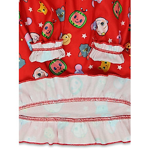 CoComelon Infant and Toddler Girls Flannel Granny Gown Nightgown Pajamas (3T, Red)