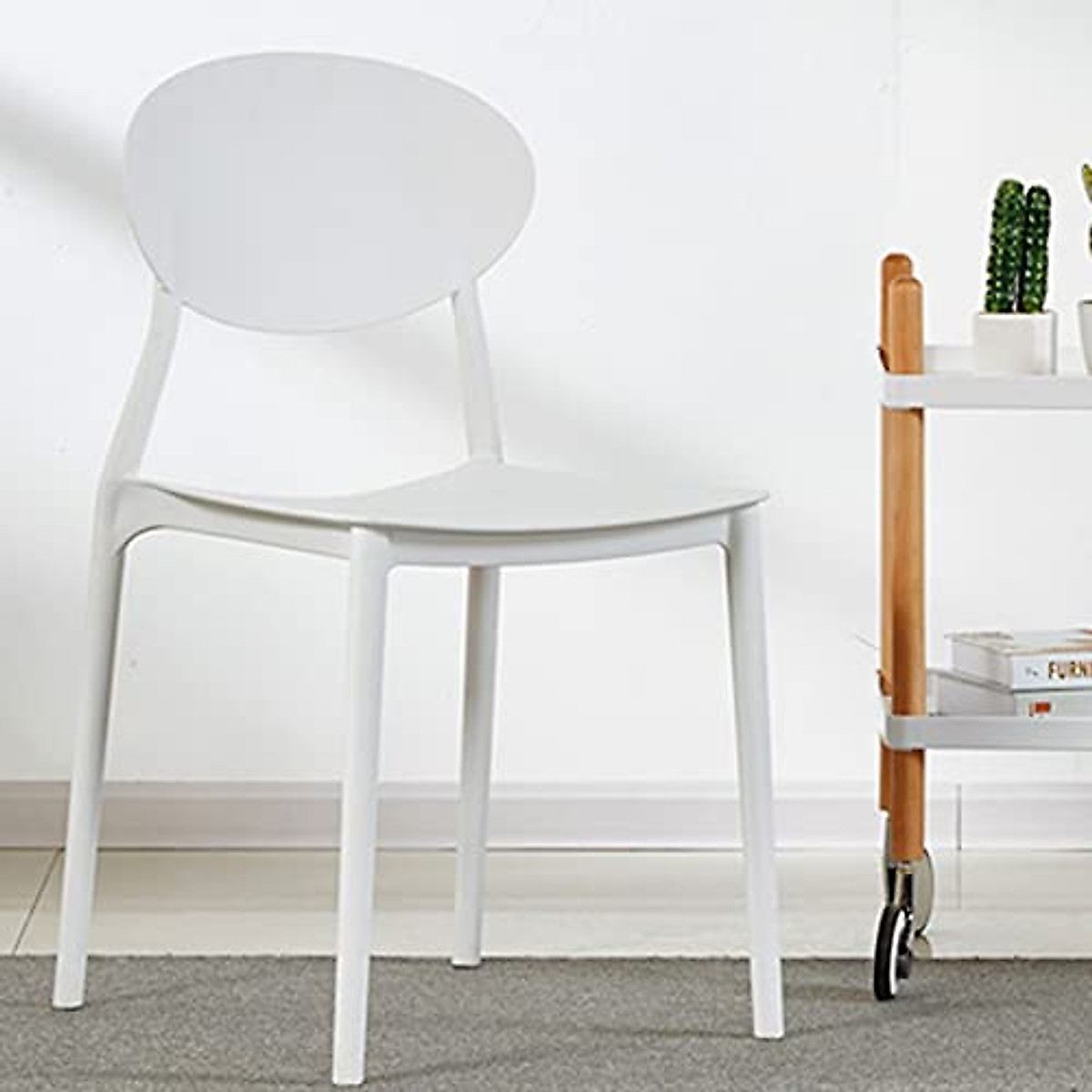 Porthos Home Byron Dining Chairs Set of 2 Made of Durable and Waterproof Plastic, Stackable Design with Round Back and Squarish Seat (Great for Dining Rooms and Kitchens of Every Size)