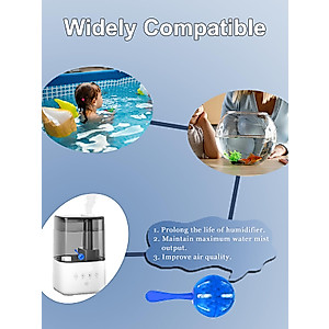 12PCS Universal Humidifier Cleaner Fish,Demineralization Cleaning Ball for Most Humidifier & Fish Tank,Purifies Water, Prevent Hard Water Build-Up, Reduce Scale and White Dust