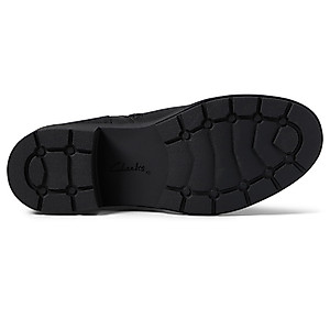 Clarks Women's Hearth Cross Mid Calf Boot, Black Leather, 8