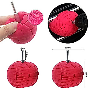 AuInLand 6 PCS Car Buffers Polishers Kit Cone Buffing Polishing Wheel Sponge Buffing Pads Ball Sponge Sanding Wheels