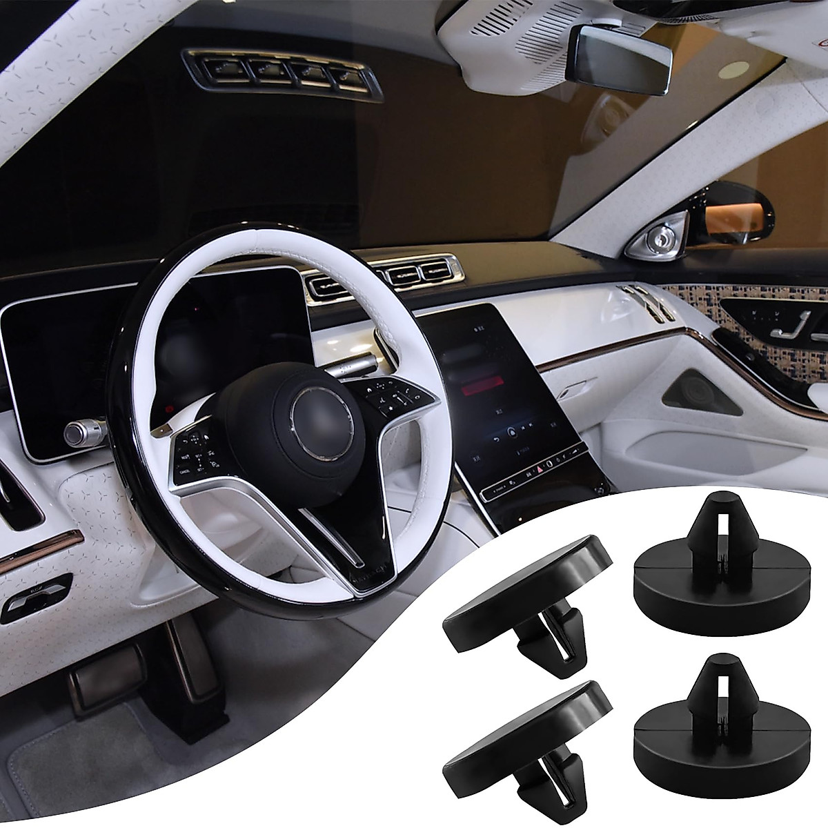 QUICTO 4 PCS Brake Pedal Stop Pad, Brake Pedal Brake Light Switch, Brake Switch Stop, Automotive Truck Automotive Brake Pedal Pad, Clutch Pedal Brake 90541-06036 (Black)