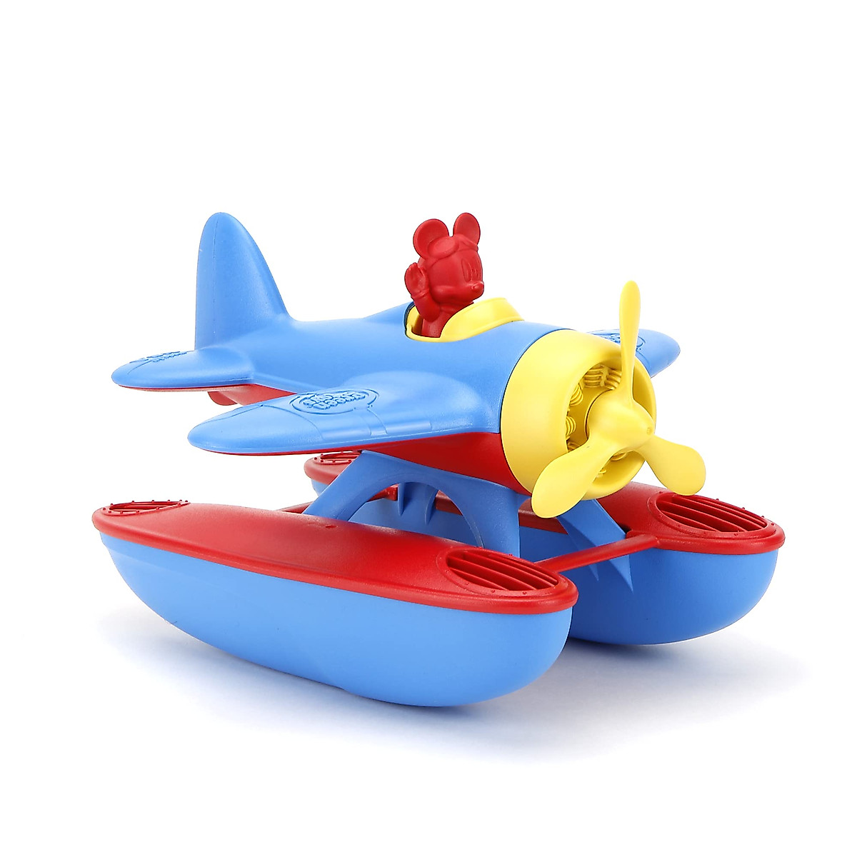 Green Toys Disney Baby Exclusive Mickey Mouse Seaplane, Blue/Red - Pretend Play, Motor Skills, Kids Bath Toy Floating Vehicle. No BPA, phthalates, PVC. Dishwasher Safe, Recycled Plastic, Made in USA.
