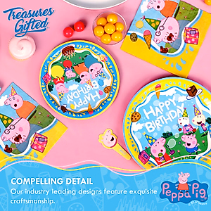 Treasures Gifted Officially Licensed Peppa Pig Cupcake Toppers and Wrappers 24ct - Peppa Pig Cupcake Wrappers and Toppers - Peppa Pig Dessert Toppers & Cupcake Kit - Peppa Pig Birthday Party Supplies
