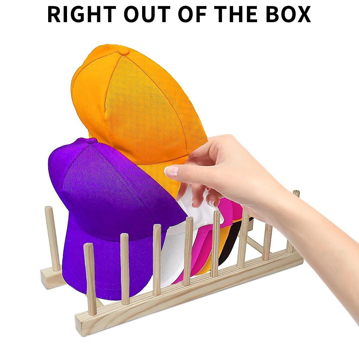 ENROSLU Hat Organizer for Baseball Caps Set of 2 | Hat Holder for up to Baseball Caps | Tabletop Hat Rack Stand Hat Storage Display Baseball Cap Organizer for Desk Closet Shelf Dresser(patents)