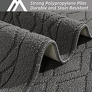 48x20 Inch/30X20 Inch Kitchen Rug Mats Made of 100% Polypropylene 2 Pieces Soft Kitchen Mat Specialized in Anti Slippery and Machine Washable (Grey)