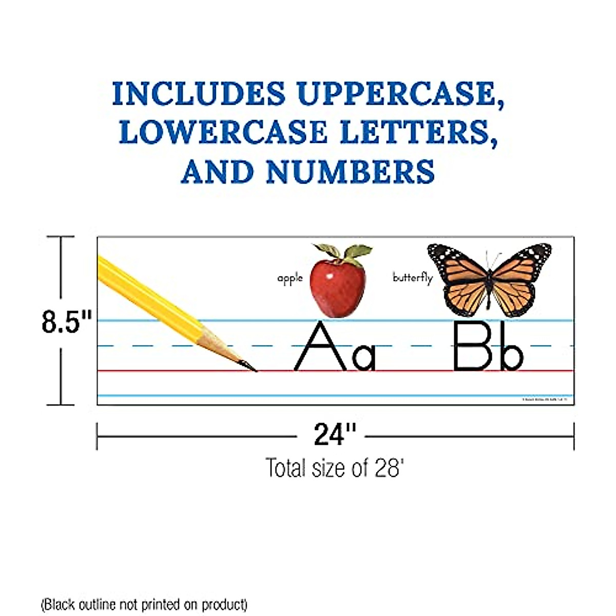 Carson Dellosa Alphabet and Number Line Bulletin Board Set—Alphabet Chart with Upper and Lowercase Letters, Numbers 0-10, Bulletin Board Decorations for Homeschool or Classroom Decor (11 pc)