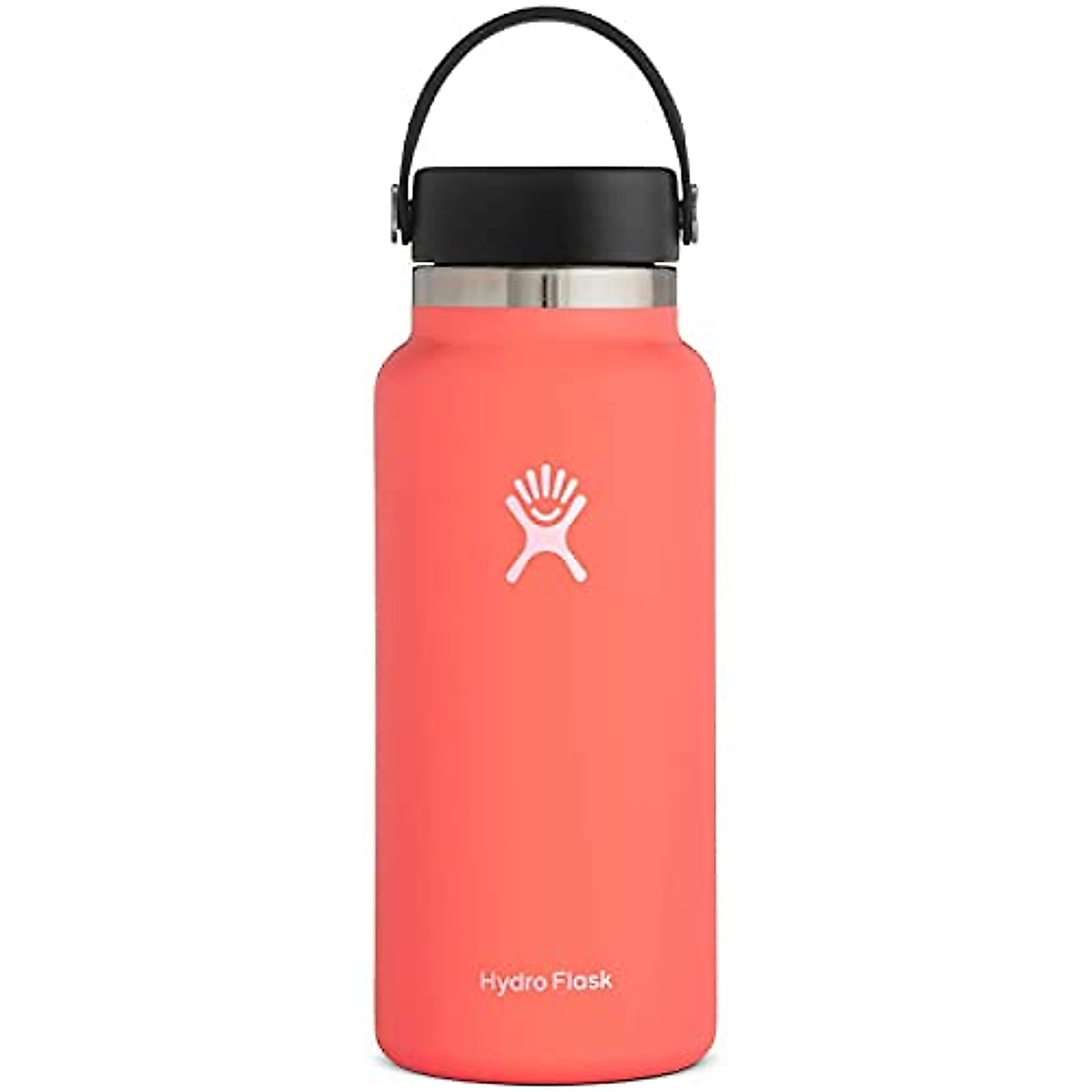 Hydro Flask Water Bottle - Stainless Steel & Vacuum Insulated - Wide Mouth 2.0 with Leak Proof Flex Cap - 32 oz, Hibiscus