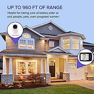 GoodBaby Baby Monitor with Remote Pan-Tilt-Zoom Camera|Keep Babies Safe with 3.5” Large Screen, Night Vision, Talk Back, Room Temperature, Lullabies, 960ft Range1