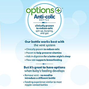 Dr. Brown’s Natural Flow® Anti-Colic Options+™ Narrow Sippy Bottle Starter Kit, 8oz/250mL, with Level 3 Medium-Fast Flow Nipple and 100% Silicone Soft Sippy Spout, Green, 6m+