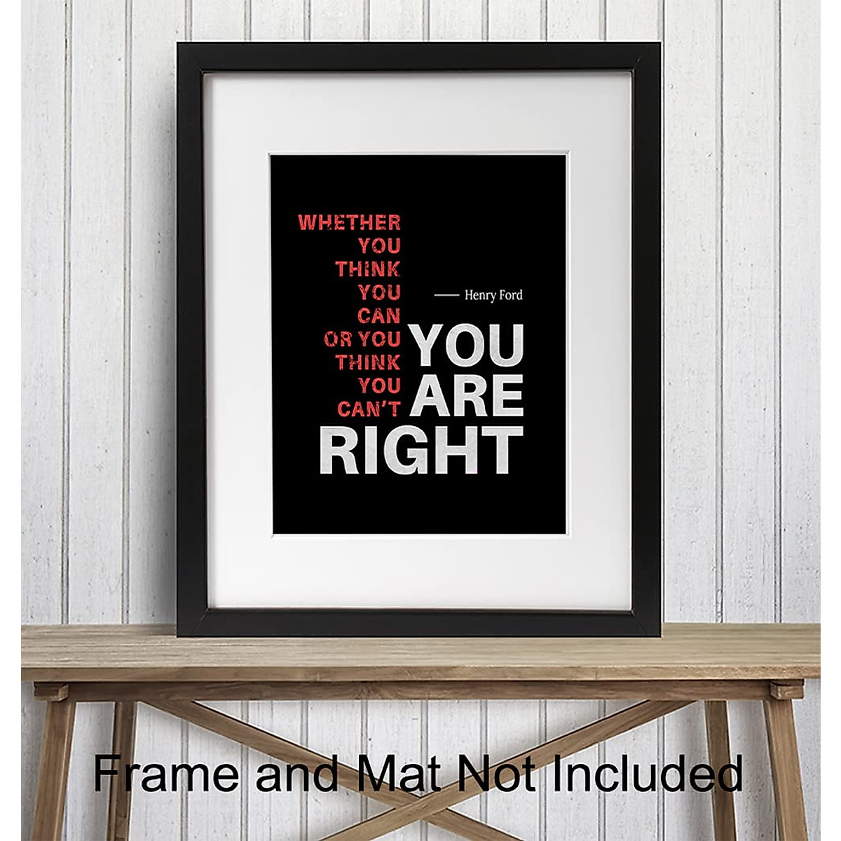 Motivational Quote Art Print Wall Art Poster - 8x10 Inspirational Home Decor, Room Decoration for Office, Classroom - Gift for Parenting, Teacher, Entrepreneur - Henry Ford Quote