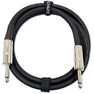 GLS Audio Speaker Cable 1/4" to 1/4" - 12 AWG Professional Bass/Guitar Speaker Cable for Amp - Black, 6 Ft.