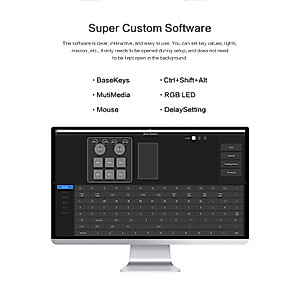 6 Key 2 Knob Macro Keyboard Programmable Wired/Bluetooth /2.4G Receiver 400mAh One Handed Gaming Keyboard With Software Macro Keyboard with macro Keys ,Hot-Swap Switch RGB For Photoshop,Gaming