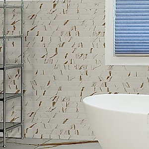 MSI Calacatta Gold 11.46 in. x 11.69 in. Matte Porcelain Subway Floor Tile and Wall Tile for Kitchen Backsplash, Bathroom Tile, Accent Wall Tile, Shower Wall Tile, Mosaic Tile