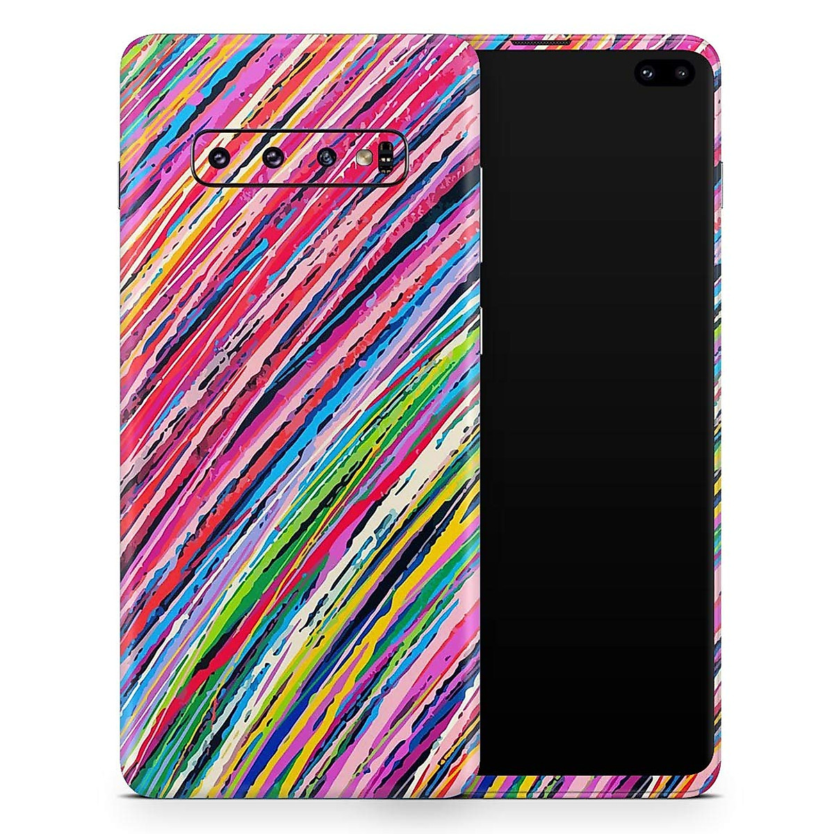 DesignSkinz Abstract Color Strokes Protective Vinyl Decal Wrap Skin Cover Compatible with The Samsung Galaxy S20 (Screen Trim & Back Glass Skin)