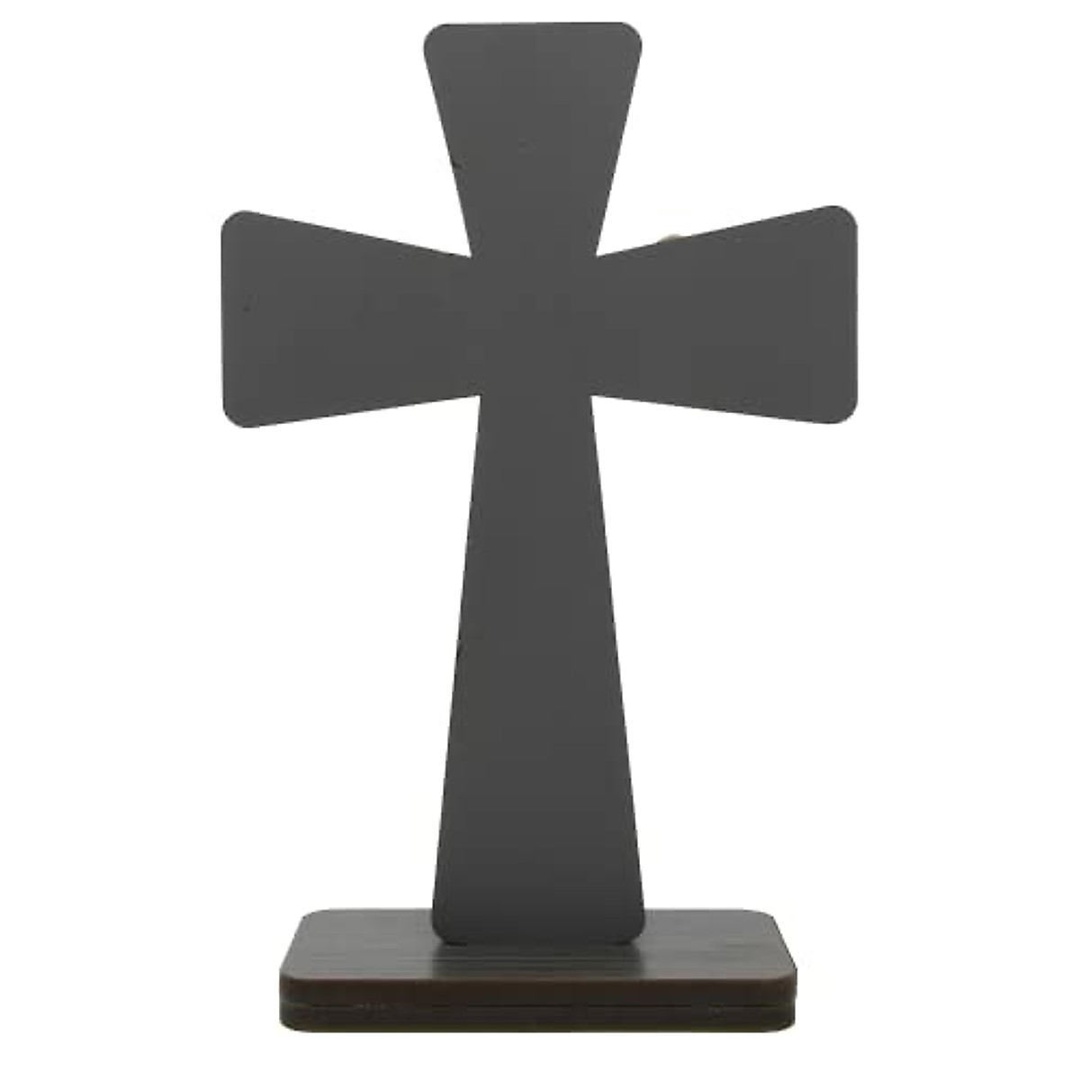 Needzo Rustic Wooden Standing Cross With Love Center, Religious Home or Office Decor for Shelves, Tables, or Desks, 8.5 Inches x 5.5 Inches